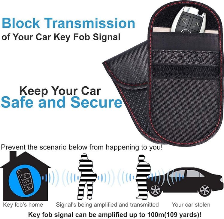 Car Key Signal Blocker Pouch Ultra Armor Key Fob Faraday Bag - Car RFID ...